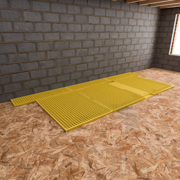 Stairwell Hatch System Fixed Grate & Frame 330 x 1200mm